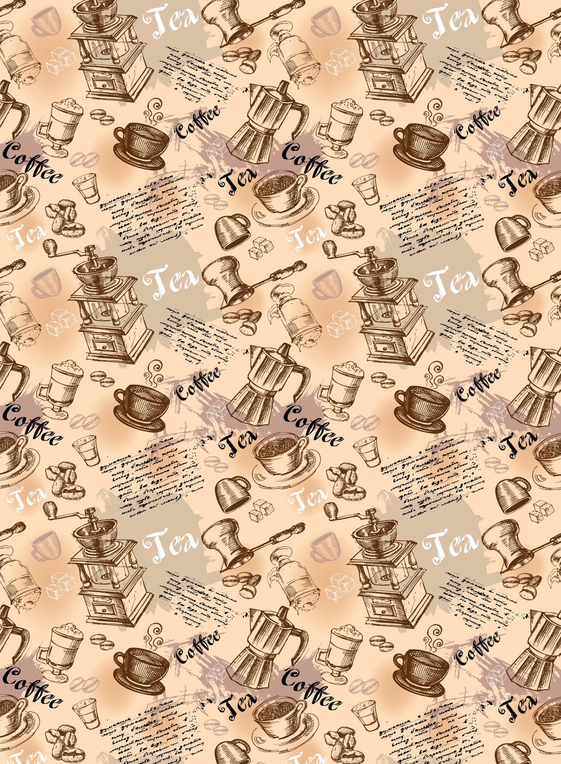 Tea & Coffee Decoupage Paper - Decoupage Art - Large Size Rice Paper ...