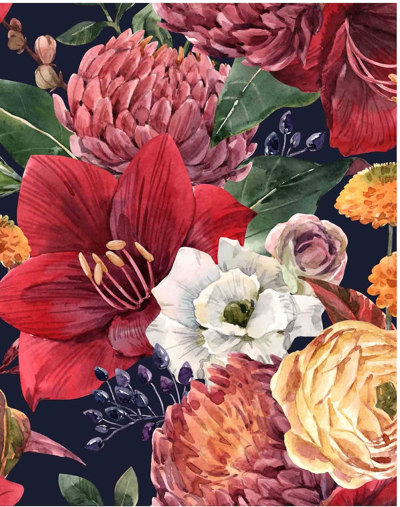 Red Lily - Roses - Flowers - Floral Decoupage - Large Decoupage Paper ...