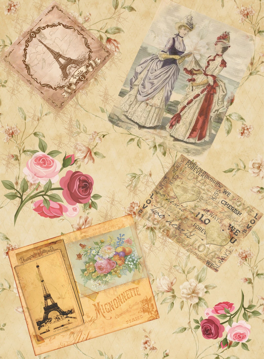 Vintage Decoupage Paper - Decoupage Art - Large Size Rice Paper for ...