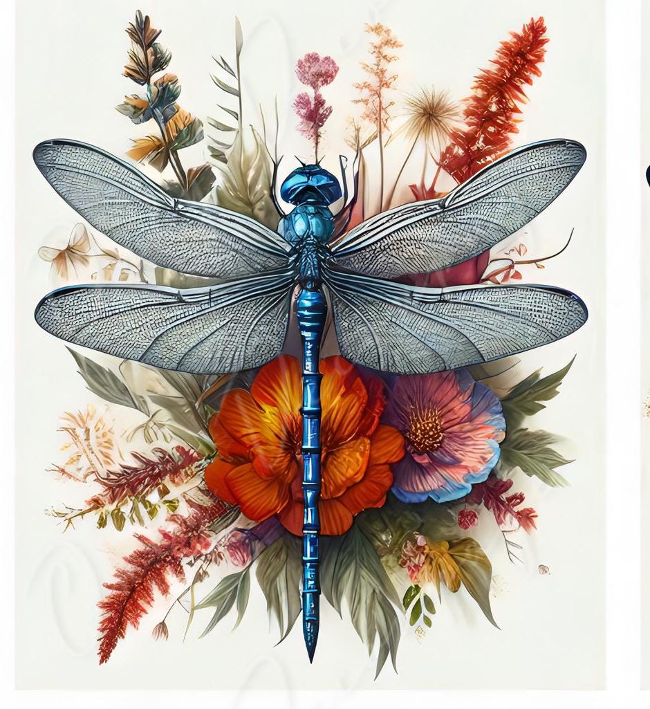 Large Decoupage Paper for Furniture - Dragonfly - Rice Paper ...