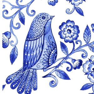 Blue Bird Decoupage Paper for Furniture - Rice Paper Decoupage - Large ...