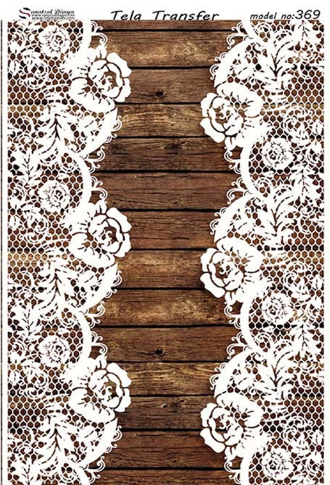 Wooden and Lace Decorative Decoupage Paper 3 PCS Brown | Etsy