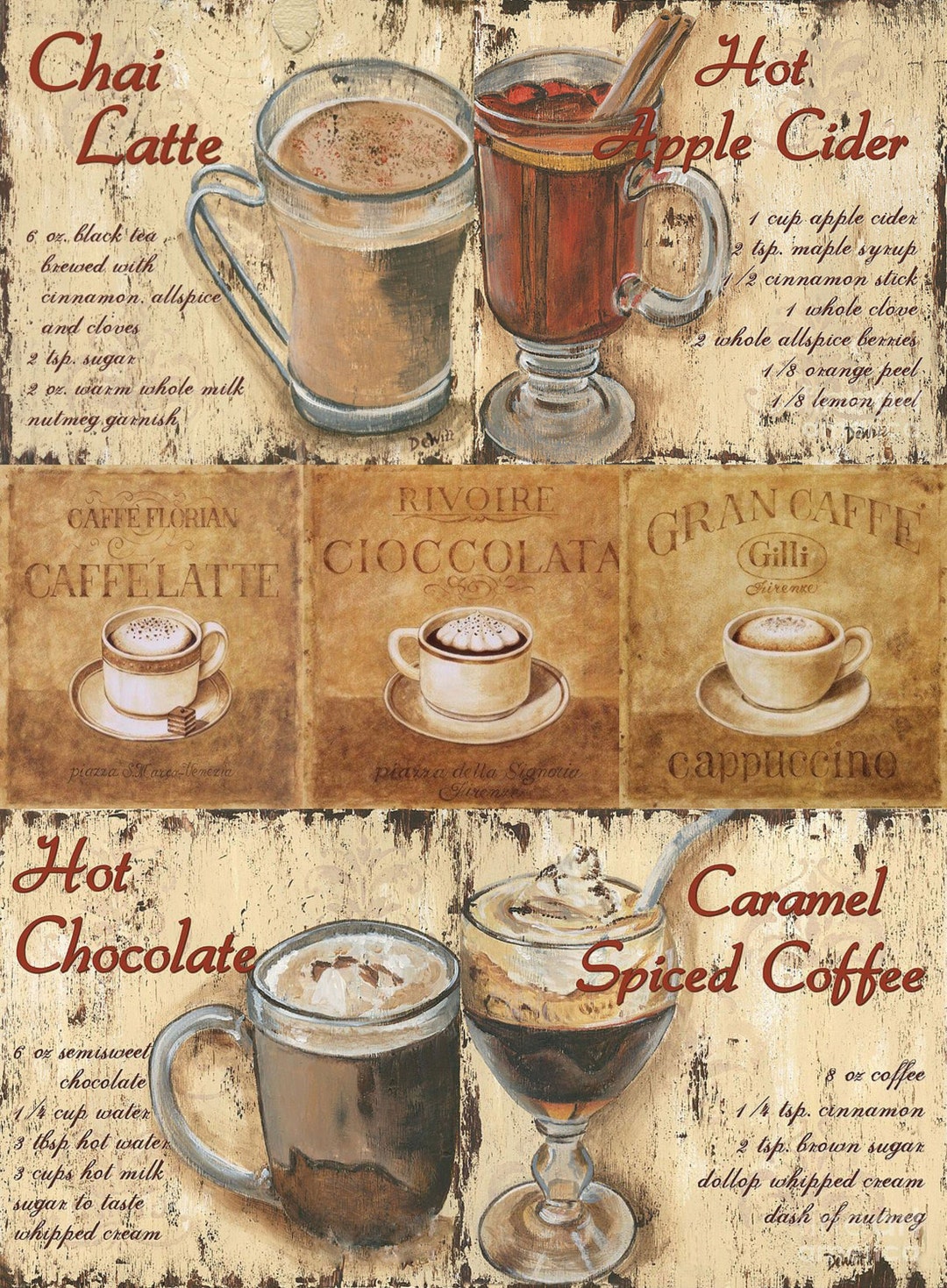 Coffee Vintage Decoupage Paper - Decoupage Art - Large Size Rice Paper ...