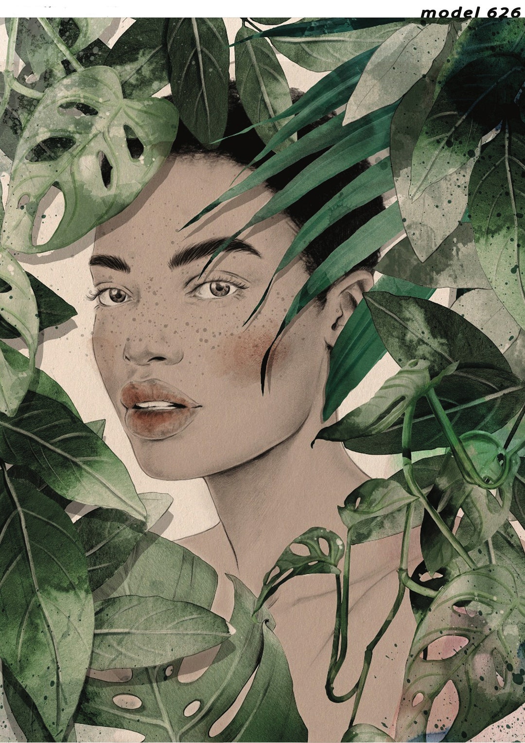 Woman Portrait - Jungle - Tropical - Decorative Decoupage Paper - Rice ...