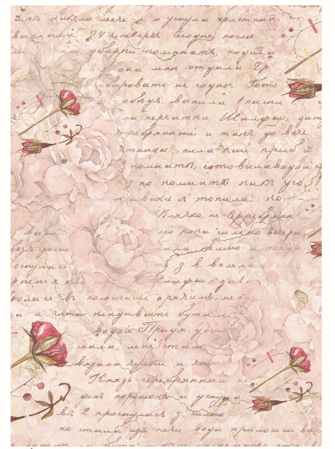 Red Letter Vintage Decoupage - Decoupage Art - Large Size Rice Paper ...