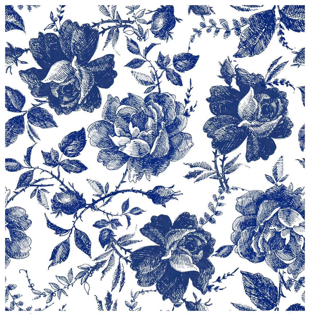 Blue Decoupage Paper for Furniture - Rice Paper Decoupage - Large ...