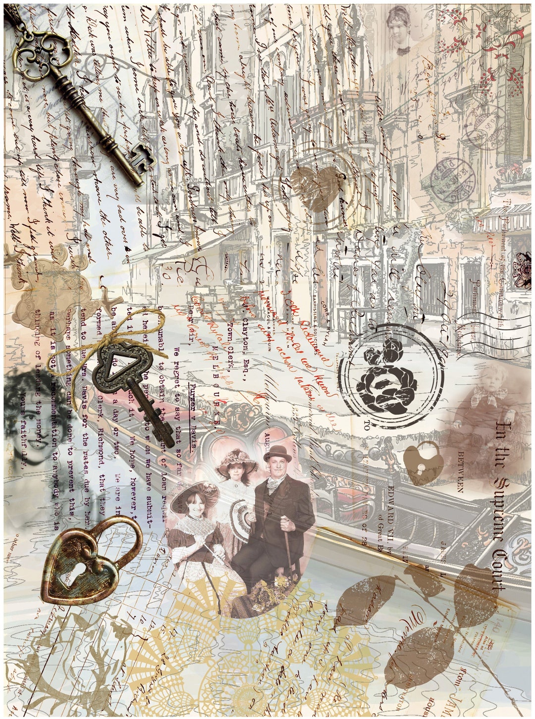 Words - Family - Keys Decoupage Paper - Decoupage Art - Large Size Rice ...