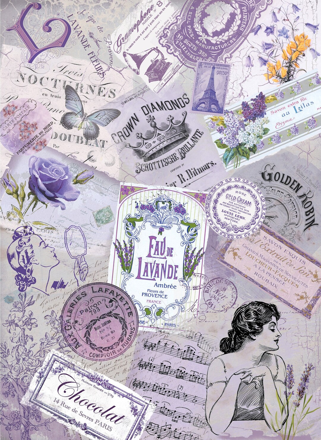 Large Decoupage Paper - Decoupage Art - Rice Paper for Decoupage ...