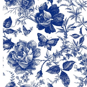 Blue Decoupage Paper for Furniture - Rice Paper Decoupage - Large ...