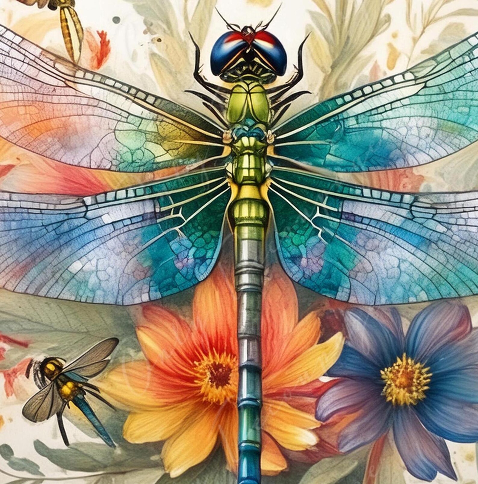Dragonfly - Large Decoupage Paper for Furniture - Rice Paper ...
