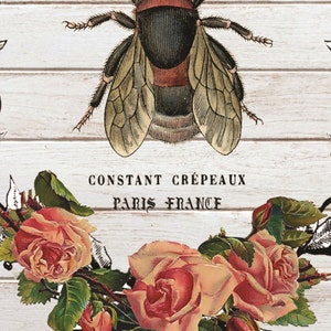 Queen Bee - Floral - Large Decoupage Paper for Furniture - Rice Paper ...