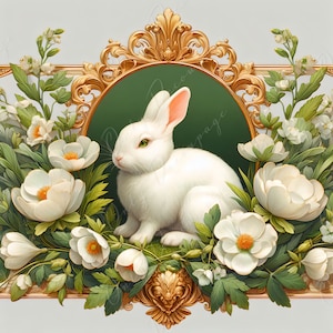 Large Decoupage Paper for Furniture - White Bunny - Rice Paper ...