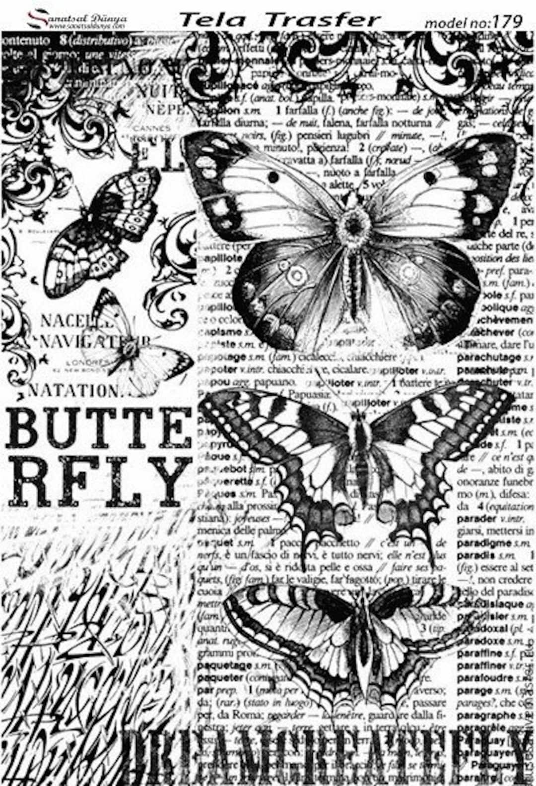 Butterfly Decorative Decoupage Paper for Furniture Large Size Options ...