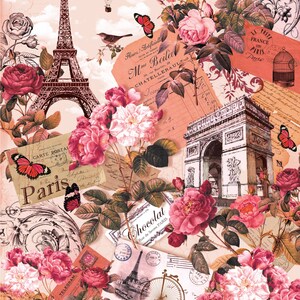 Paris Floral Decoupage Paper - Large Rice Paper for Decoupage ...