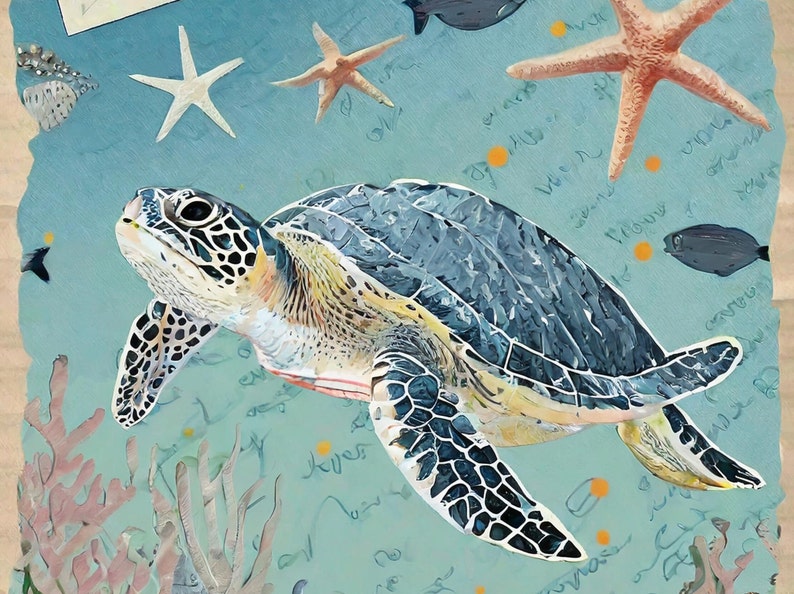 Marine Life - Large Decoupage Paper for Furniture - Rice Paper ...
