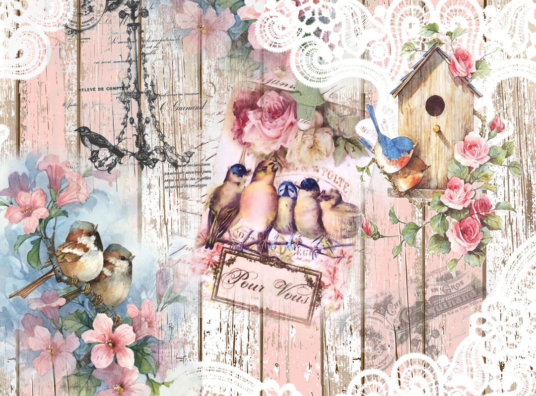 Large Rice Paper for Decoupage - Furniture Decoupage - Vintage ...