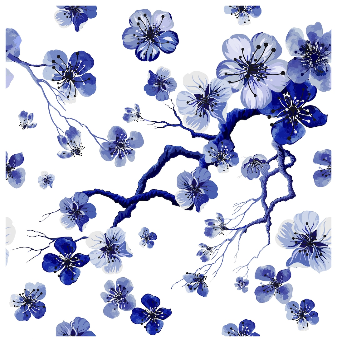 Blossom Blue Decoupage Paper for Furniture - Rice Paper Decoupage ...