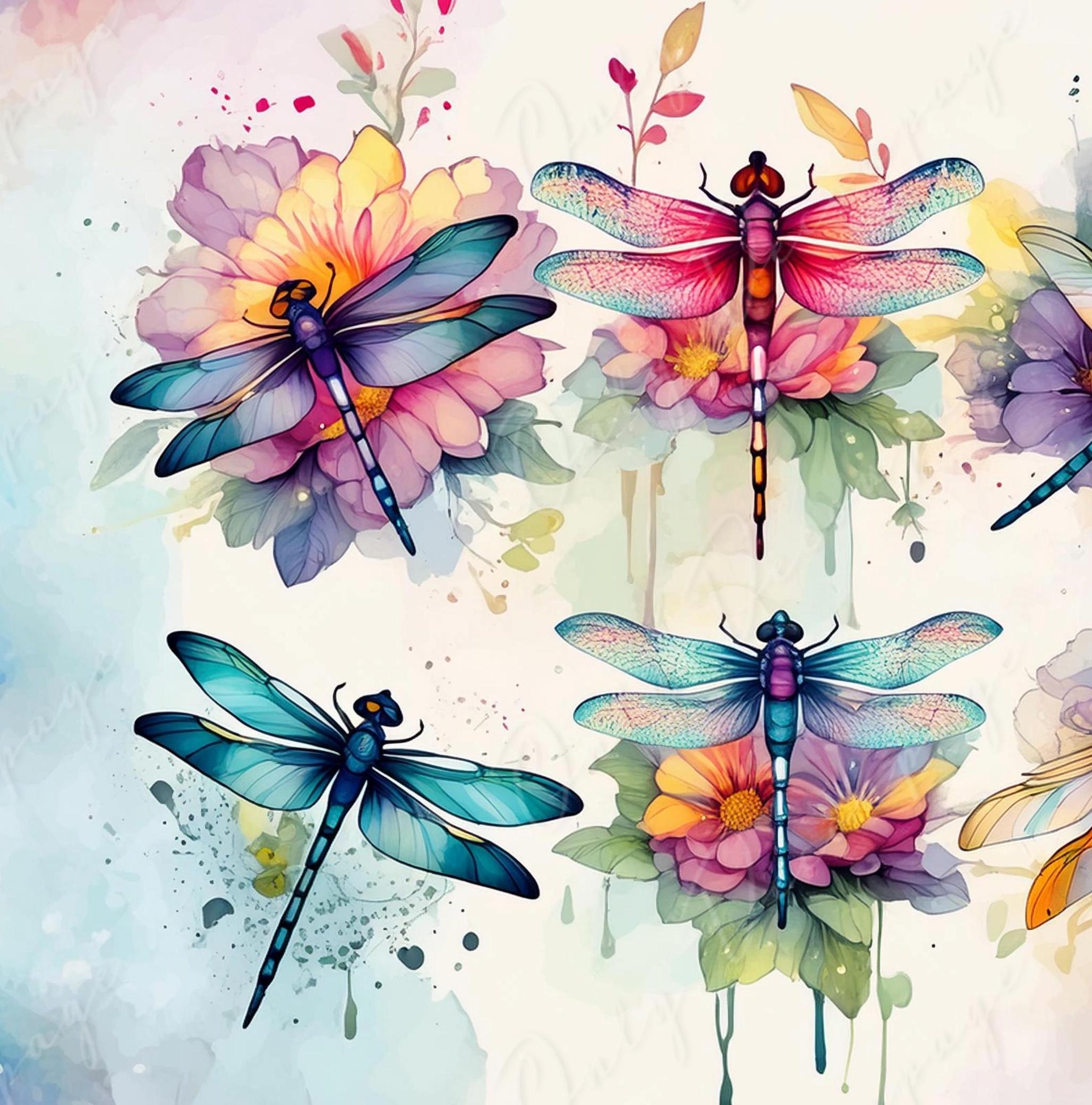 Colorful Dragonfly - Large Decoupage Paper for Furniture - Rice Paper ...