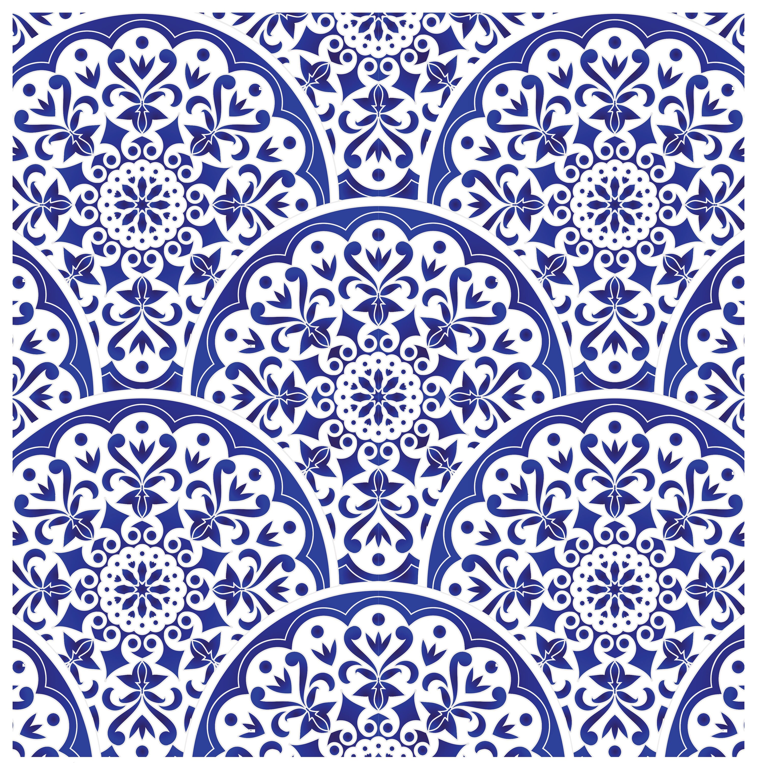 Blue Geometric Illustrations Decoupage Paper for Furniture and Crafts ...
