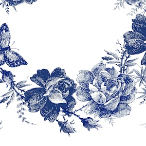 Blue Decoupage Paper for Furniture - Rice Paper Decoupage - Large ...