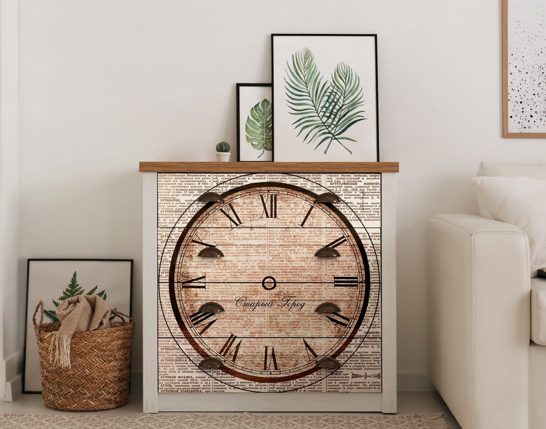 Clock - Vintage Decoupage Art - Rice Paper - Decoupage for Furniture ...