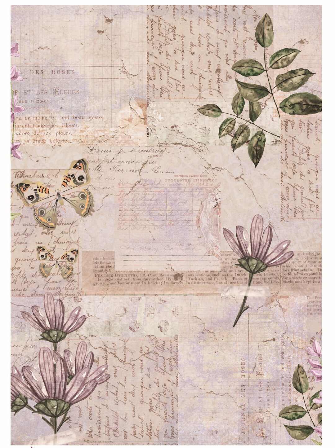 Vintage Decoupage Decoupage Art Large Size Rice Paper for Decoupage ...