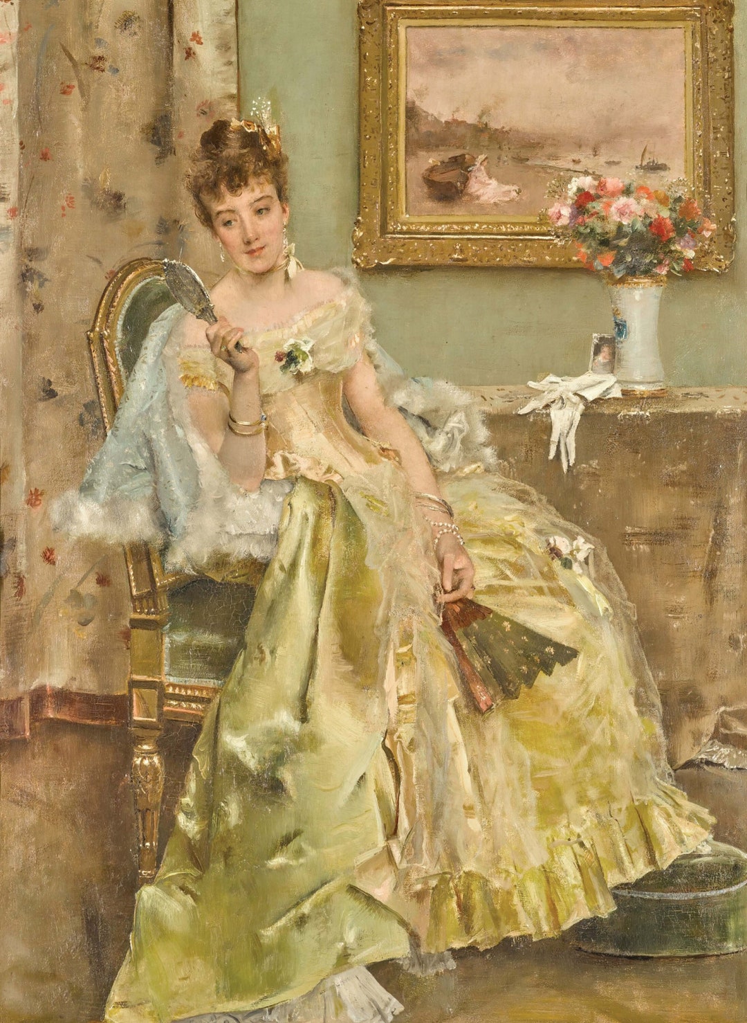 Victorian Lady Floral - Large Decoupage Paper for Furniture - Vintage ...
