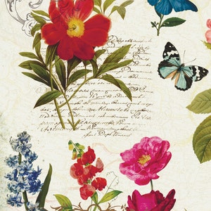 Spring Flowers Vintage Decoupage Paper - Decoupage Art - Large Size ...