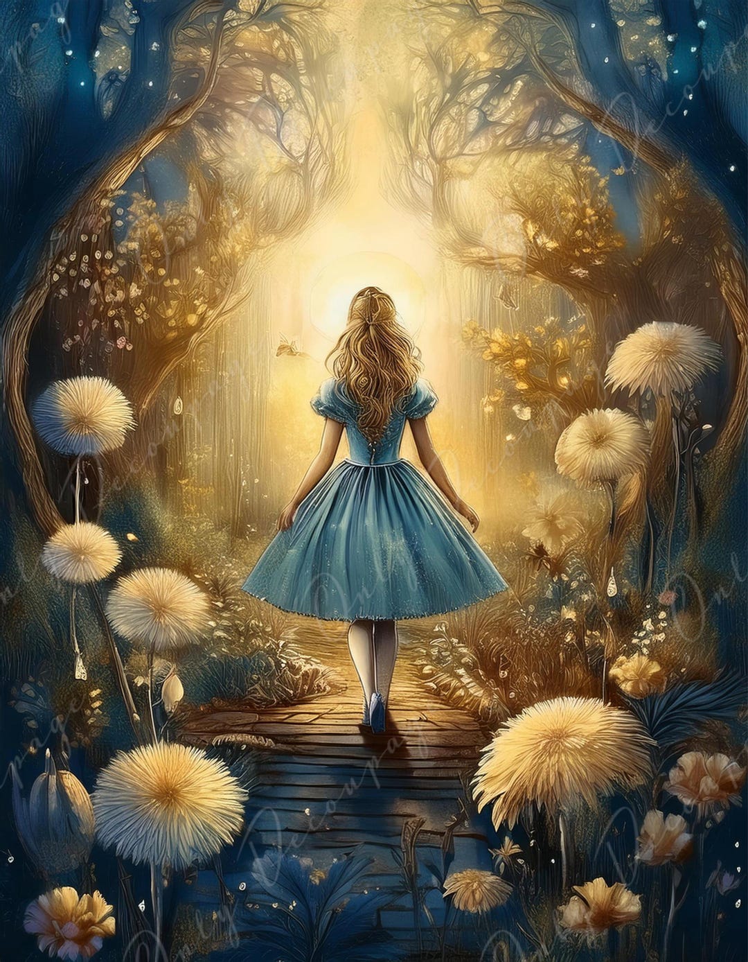 Fairytale Alice - Large Decoupage Paper - 6 Size Options - Golden Hour ...
