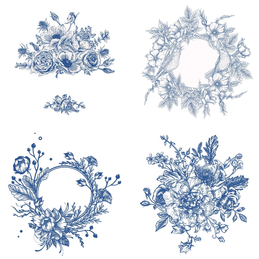 Blue Decoupage Paper for Furniture - Rice Paper Decoupage - Large ...