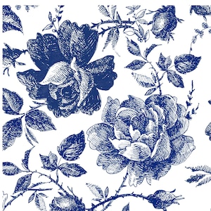 Blue Decoupage Paper for Furniture - Rice Paper Decoupage - Large ...