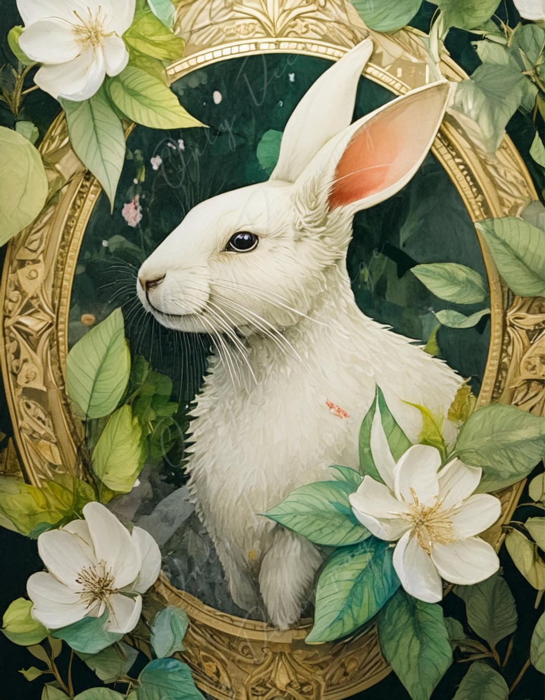 Large Decoupage Paper for Furniture - White Rabbit - Rice Paper ...