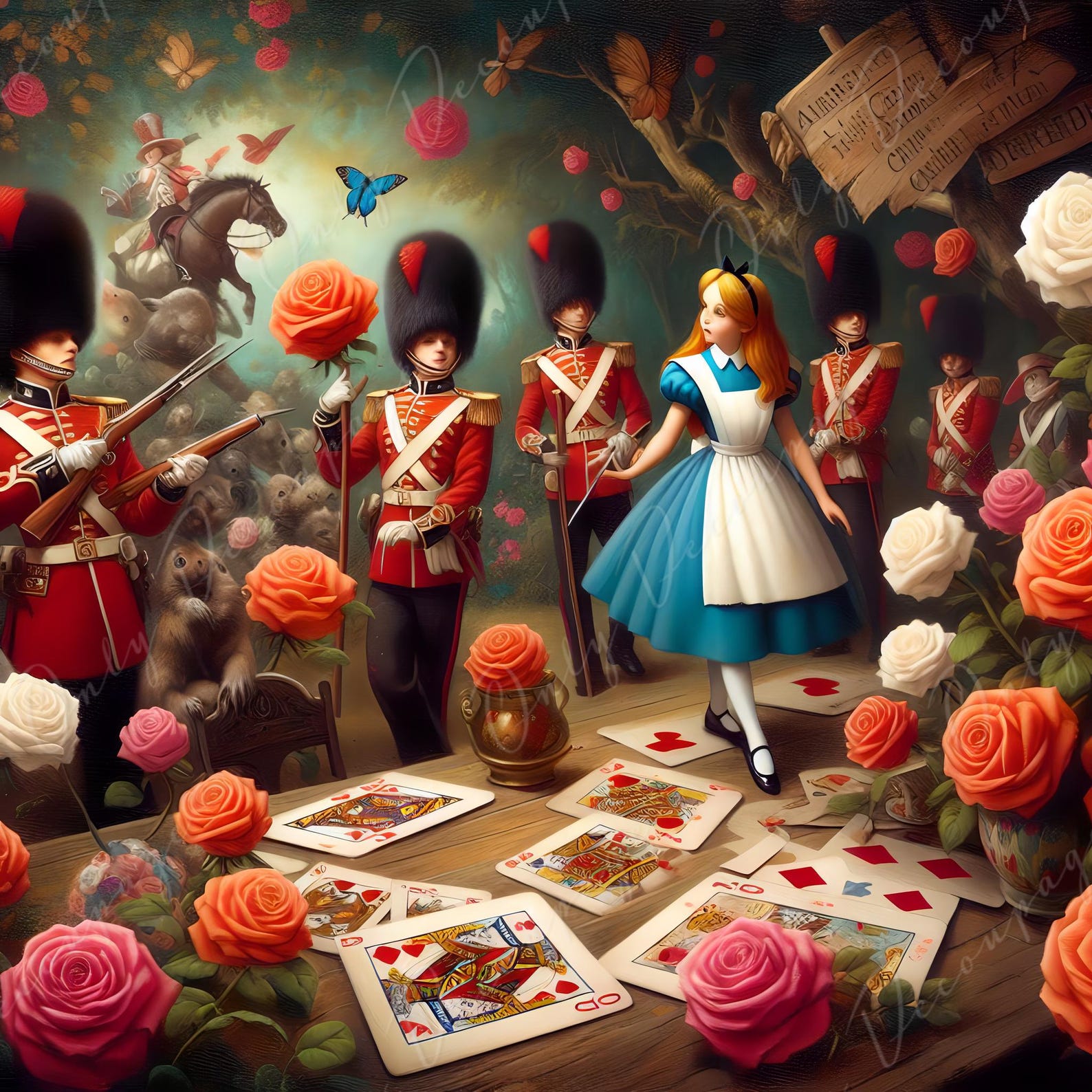 Fairytale Alice - 6 Size Options - Large Decoupage Paper - Playing ...