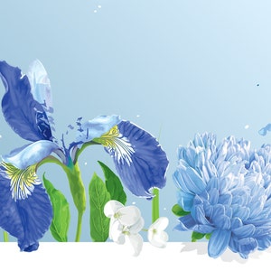 Blue Flowers - Butterfly - Decoupage Paper for Furniture - Floral Craft ...
