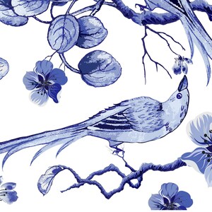 Blue Bird Decoupage Paper for Furniture and Crafts - Large Rice Paper ...