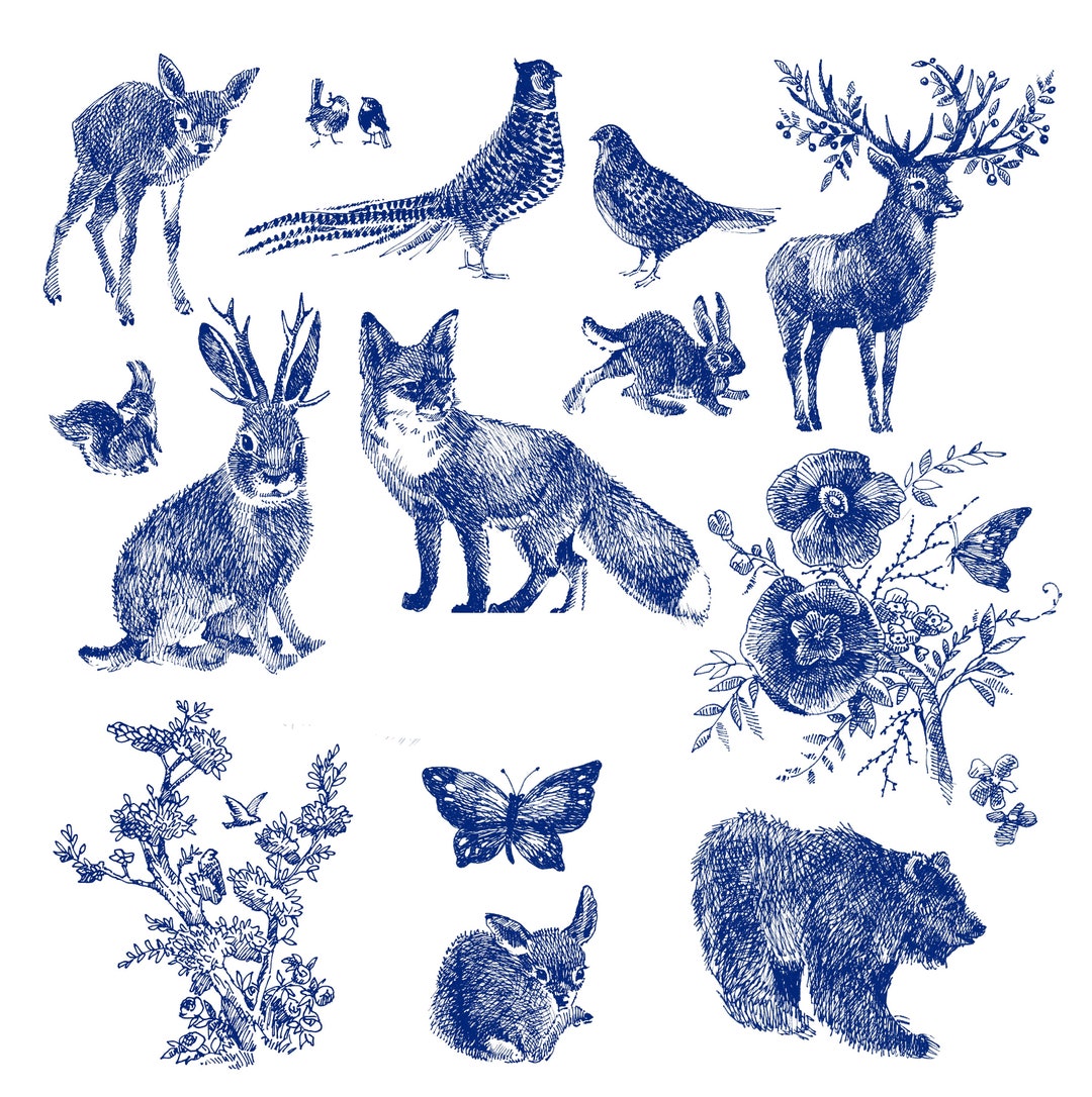 Blue Decoupage Paper for Furniture - Rice Paper Decoupage - Large ...