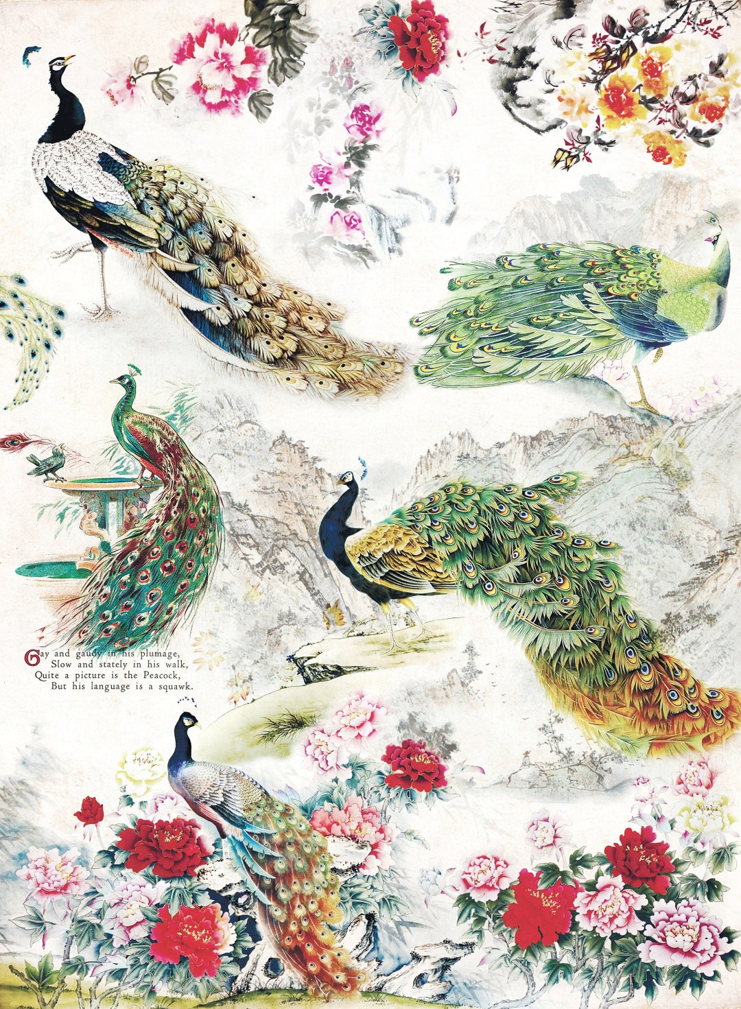 Large Decoupage Paper - Decoupage Art - Rice Paper for Decoupage ...