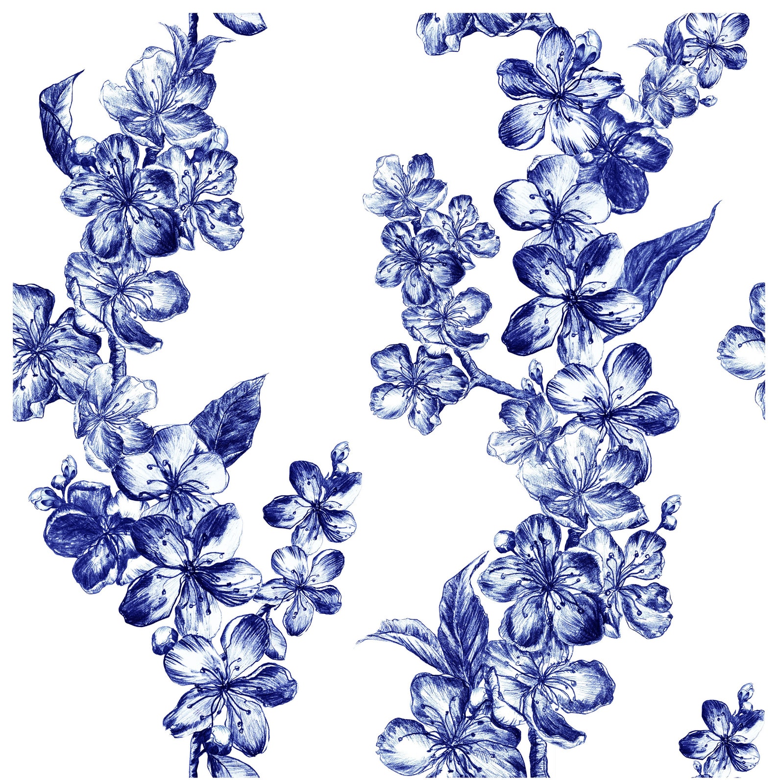 Blossom Blue Decoupage Paper for Furniture - Rice Paper Decoupage ...