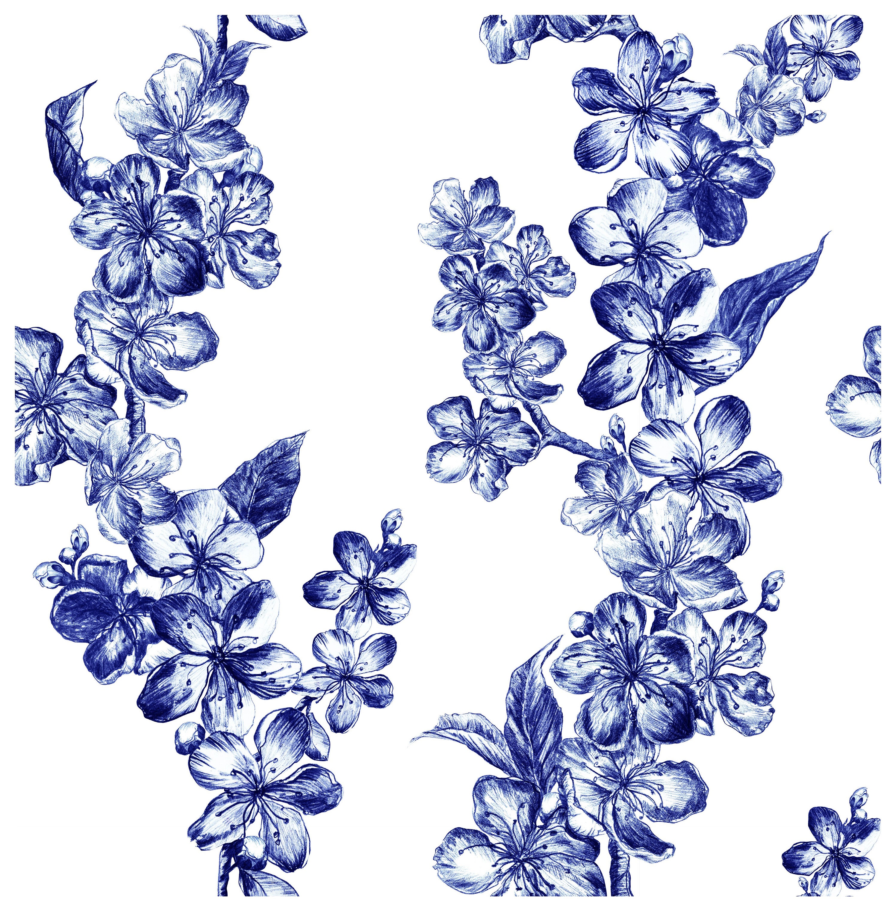 Blossom Blue Decoupage Paper for Furniture - Rice Paper Decoupage ...