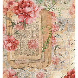 Large Size Rice Paper for Decoupage - Red Roses - Floral Decoupage ...