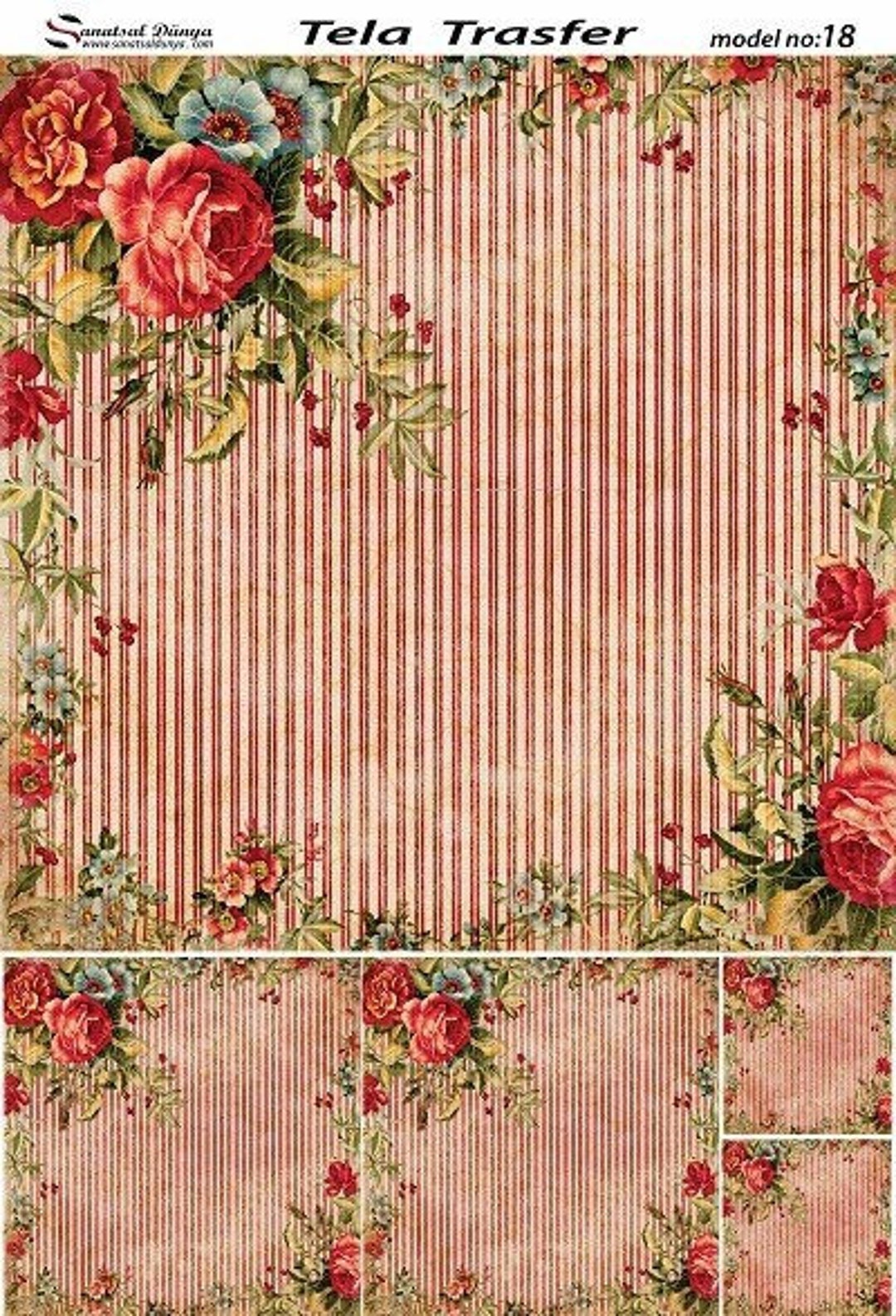 Vintage Rose Flowers Decorative Decoupage Paper for - Etsy