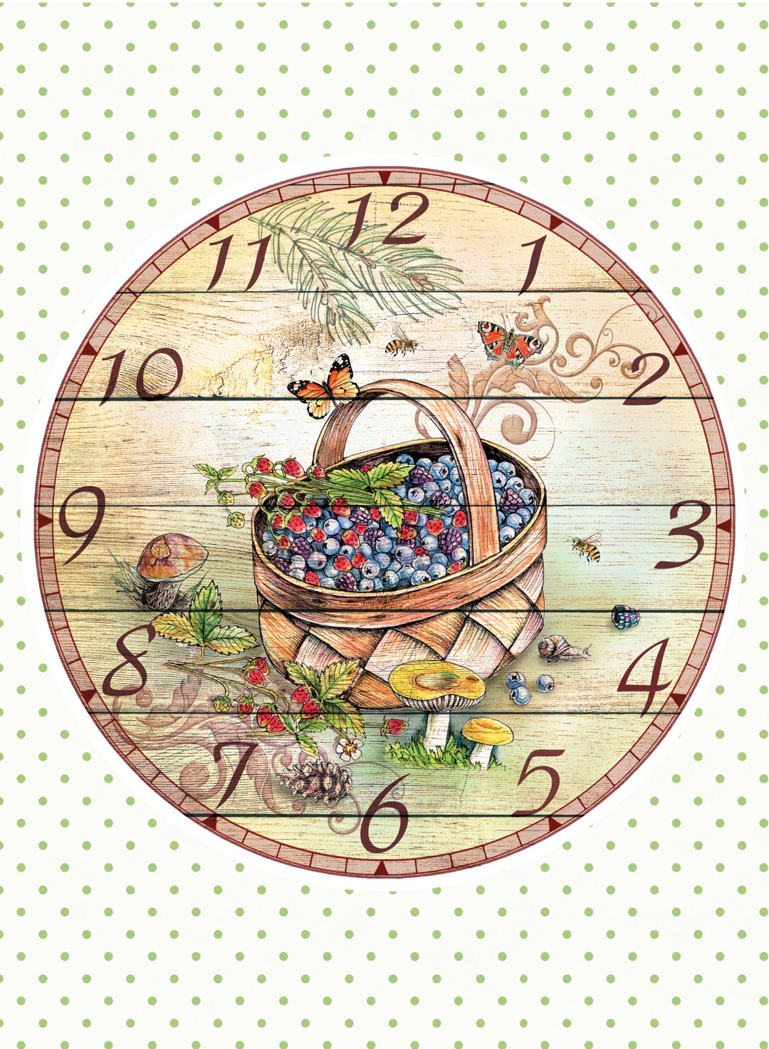 Clock - Vintage Decoupage Art - Rice Paper - Decoupage for Furniture ...