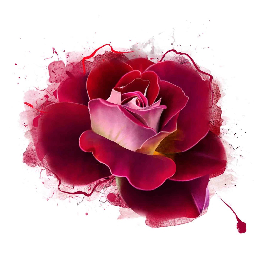 Red Rose - Watercolor Floral Rice Paper - Vintage Decoupage Paper for ...