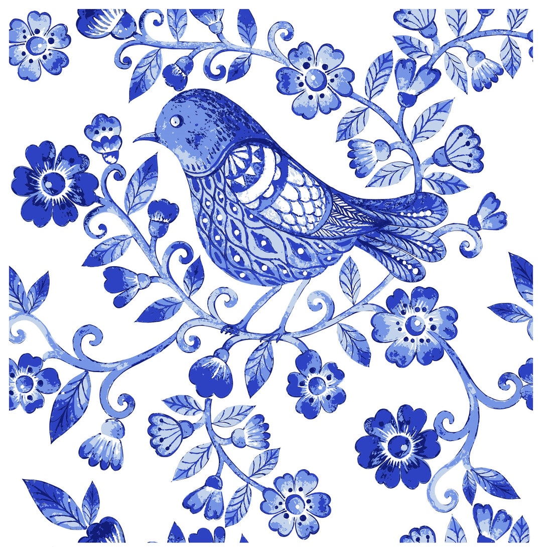 Blue Bird Decoupage Paper for Furniture - Rice Paper Decoupage - Large ...