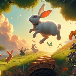 Large Decoupage Paper - Fairytale Alice - 6 Size Options - Flying White ...