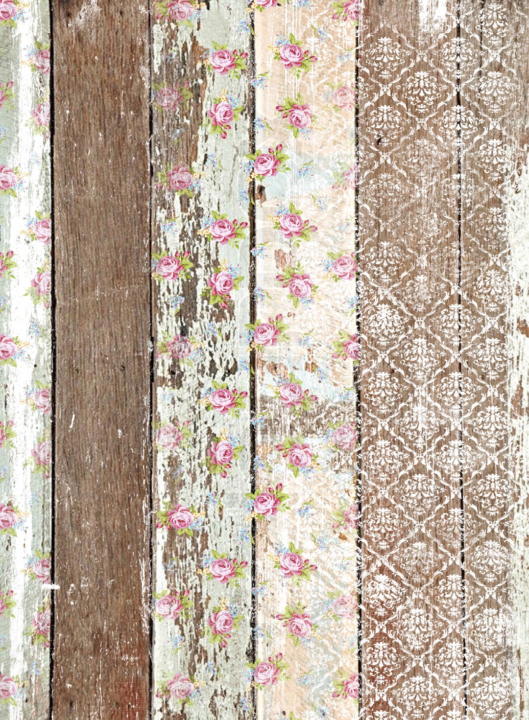 Large Rice Paper for Decoupage - Furniture Makeover - Vintage - Floral ...
