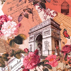 Paris Floral Decoupage Paper - Large Rice Paper for Decoupage ...