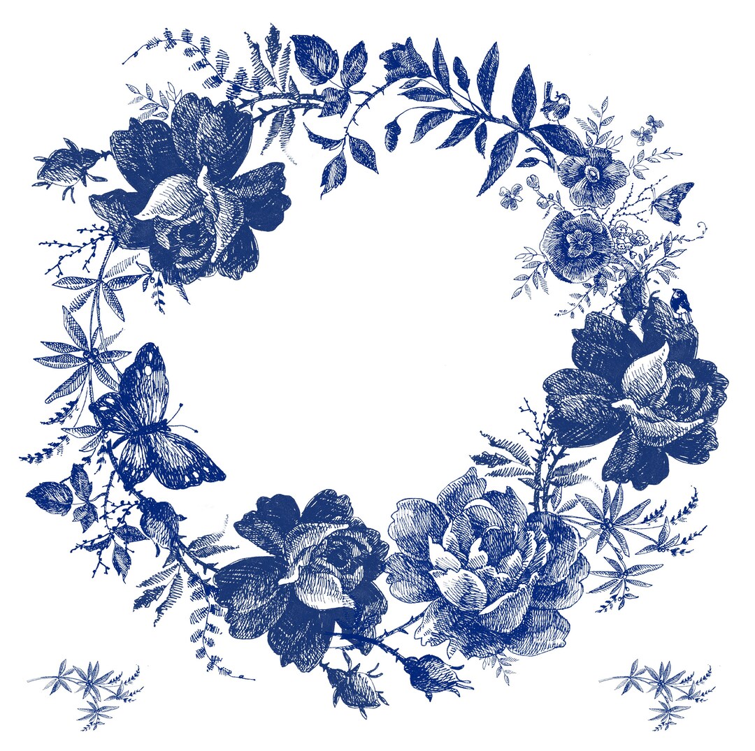 Blue Decoupage Paper for Furniture - Rice Paper Decoupage - Large ...