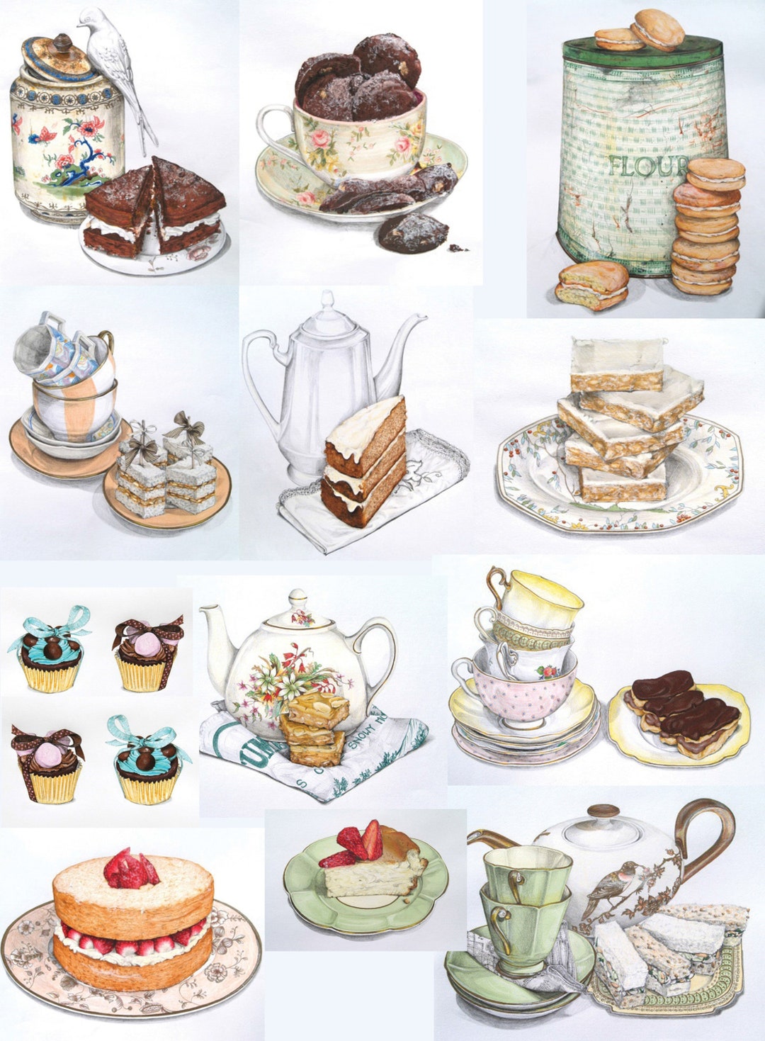 Desserts - Kitchen Decoupage Paper - Decoupage Art - Large Size Rice ...