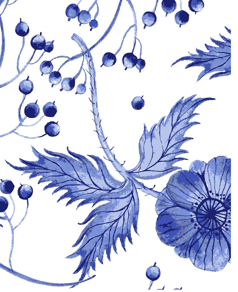 Blue Flowers Decoupage Paper for DIY Furniture Large Vintage - Etsy